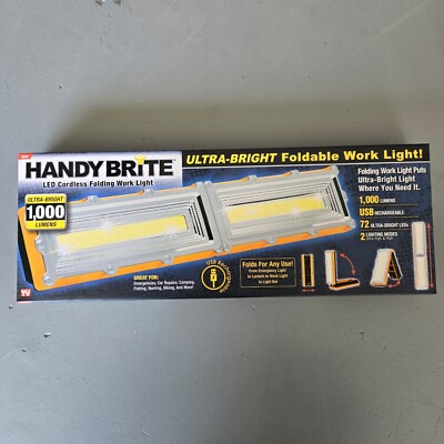 HANDY BRITE Ultra-Bright 72 LED Foldable Work Light 1000 Lumens USB ...