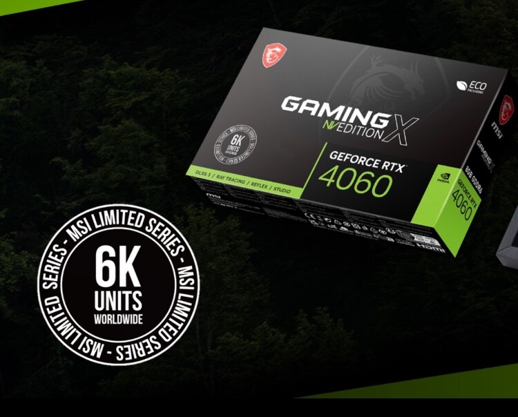 MSI GeForce RTX4060 GAMING X NV EDITION 8G NVIDIA Color Design Graphics ...