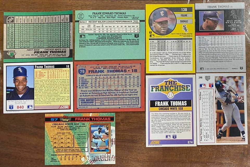 SALE!!! 1991 FRANK ‘BIG HURT’ THOMAS 9-CARD LOT * HALL OF FAME * 2X MVP ...