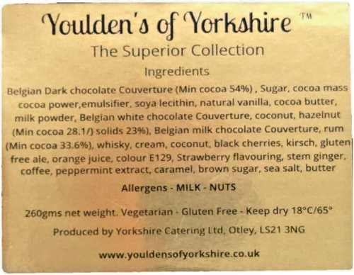 Youlden's of Yorkshire - 16 Handmade Luxury Belgian Gourmet Chocolates ...