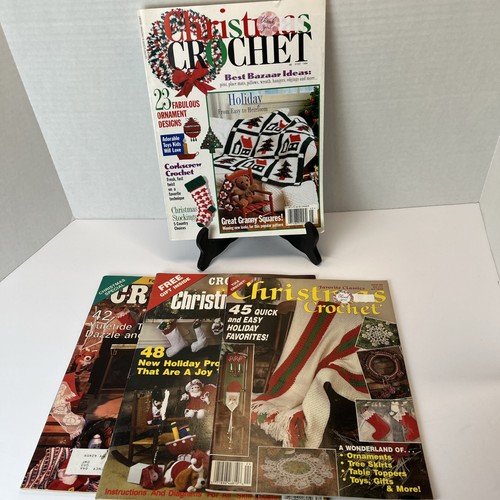 4 Vintage Christmas Crochet Pattern Magazines - 1994 - Dozens Of ...