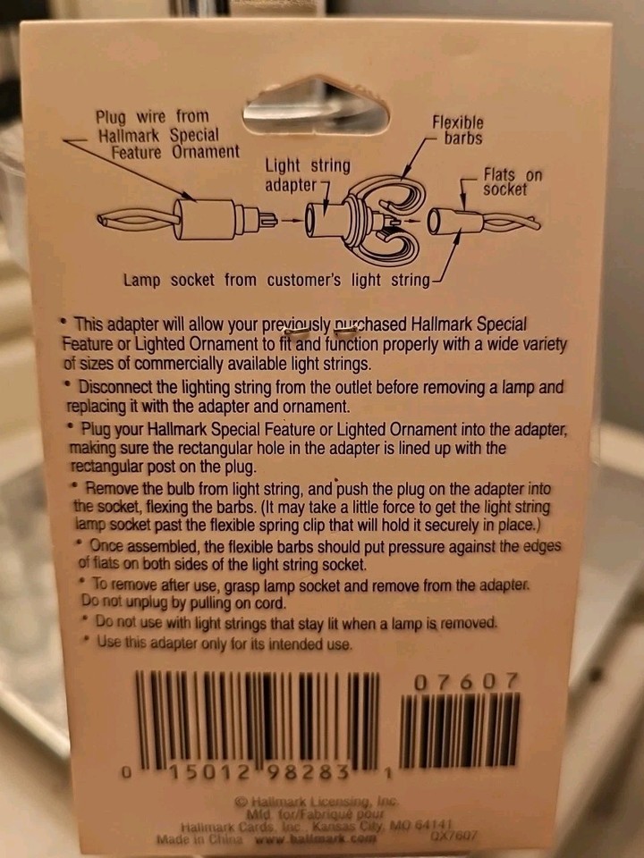 Hallmark Christmas Ornament Light String Adapter in package BNIP | eBay