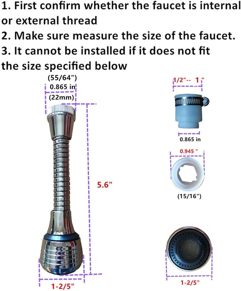 Sink Tap Extender Rotatable Faucet Nozzle | eBay