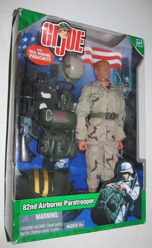 12” GI Joe 82nd Airborne Paratrooper w/working parachute 2003 1:6 ...