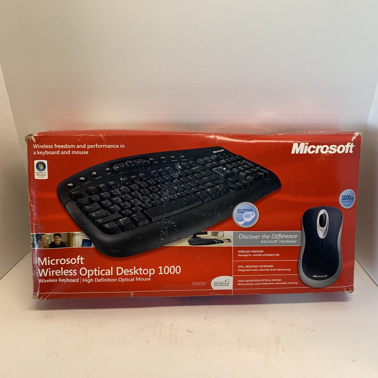 Microsoft Wireless Optical Desktop 1000 Standard Keyboard + Mouse NEW ...