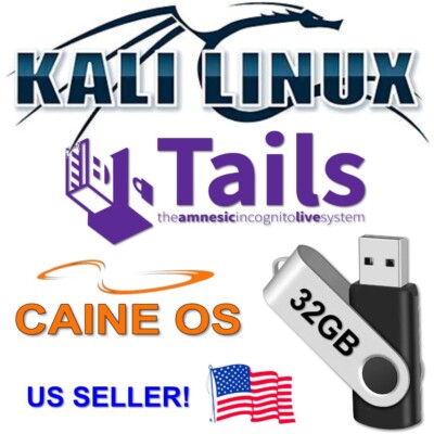 Tails 7.1 Kali 2025.3 CAINE 13 Cyber Security Multiboot 32Gb Live USB ...
