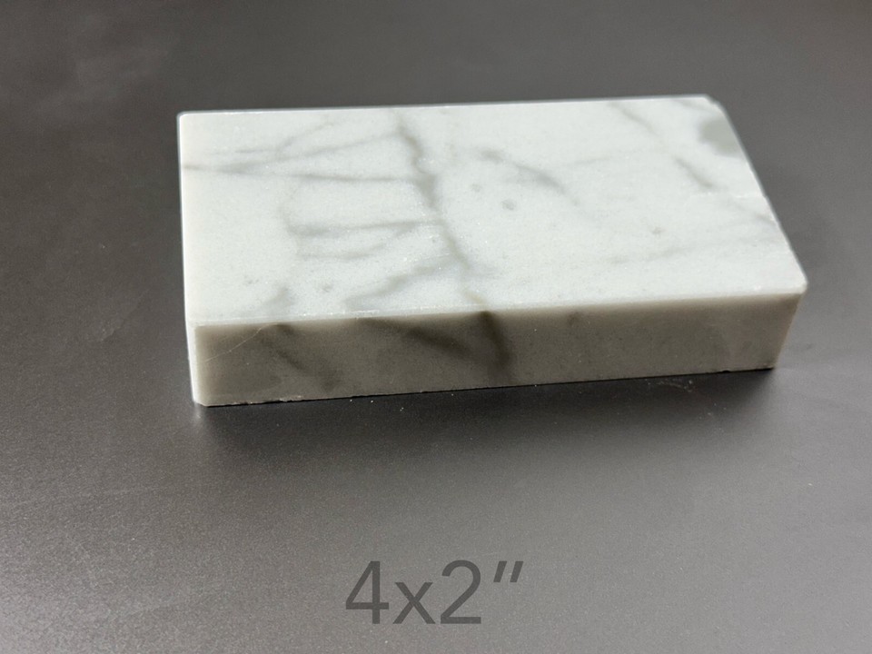 4"x2"x¾" Undrilled Solid Italian Carrara White Marble Block Base Tile ...
