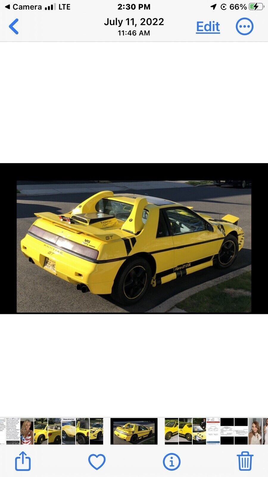 84 85 86 87 88 Pontiac Fiero SHOWCARS Scoops Over the Roof Fiberglass ...