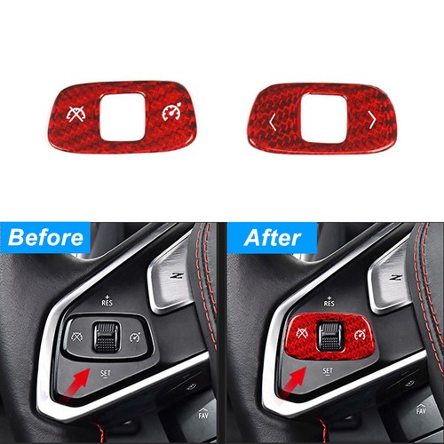 2pcs Volume Control Cover Red REAL HARD Carbon Fiber For Corvette C8 ...