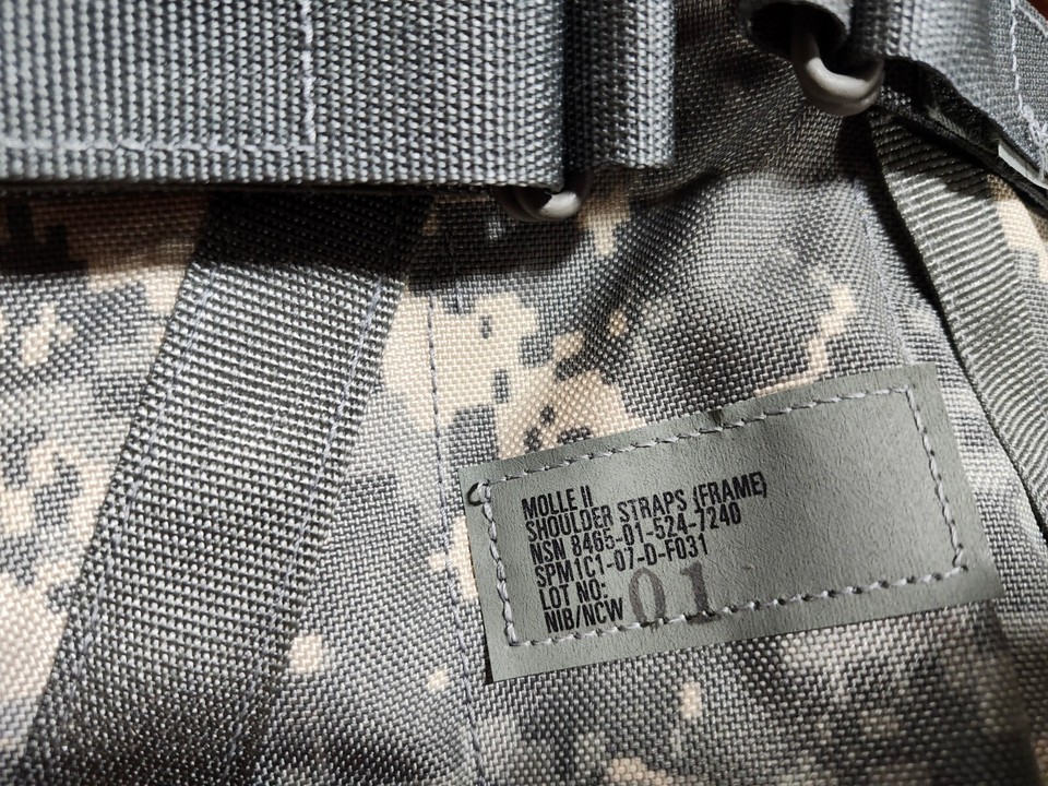 New! MOLLE II Enhanced Shoulder Straps NSN 8465-01-524-7240 w/ RELEASE ...