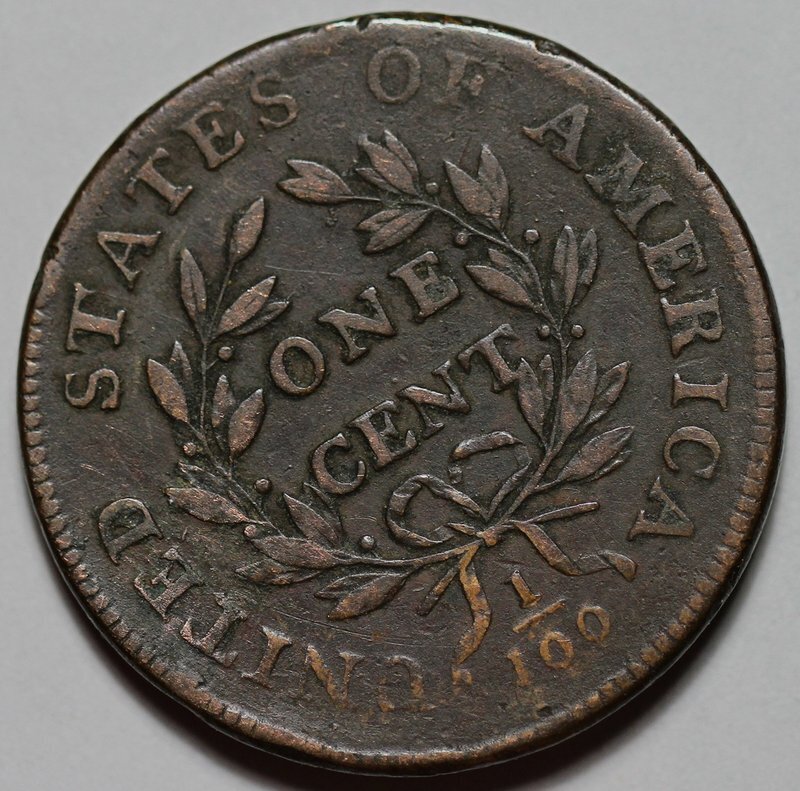 1798 Draped Bust Large Cent - 2nd Hair Style - Scratched - US 1c Copper ...