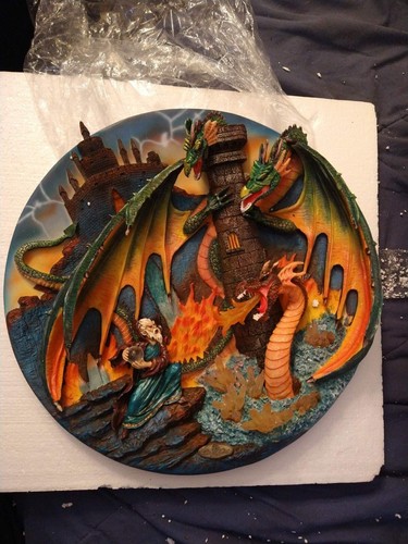 2 MIDORI MINT 3D Fantasy Sculpture Dragons, Wizard, Octpus-Mermaid very ...