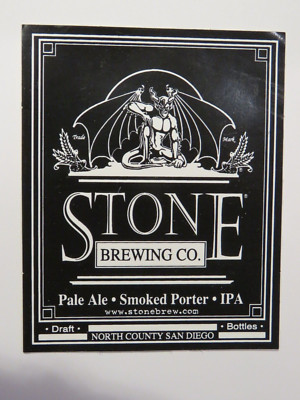Beer STICKER ~ STONE Brewing Smoked Porter, IPA, Pale ~ San Diego ...