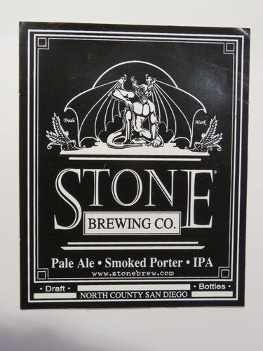 Beer STICKER ~ STONE Brewing Smoked Porter, IPA, Pale ~ San Diego ...