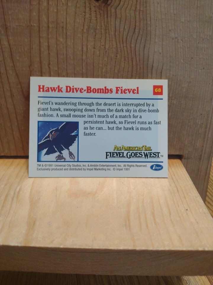 1991 Fievel Goes West Trading Card: #68 Hawk Dive-bombs Fievel . Ft5 | eBay