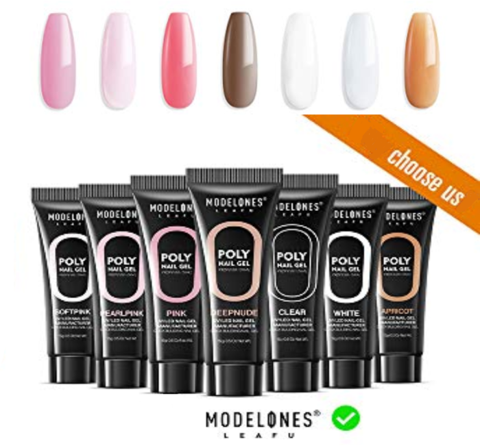 MODELONES Poly Nail Gel Kit 7 Colors Extension Enhancement DIY Builder ...