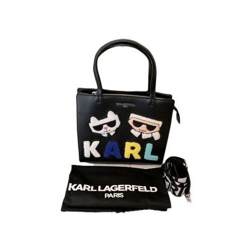 Karl Lagerfeld Black Patch Maybelle crossbody Satchel-New With Tags | eBay
