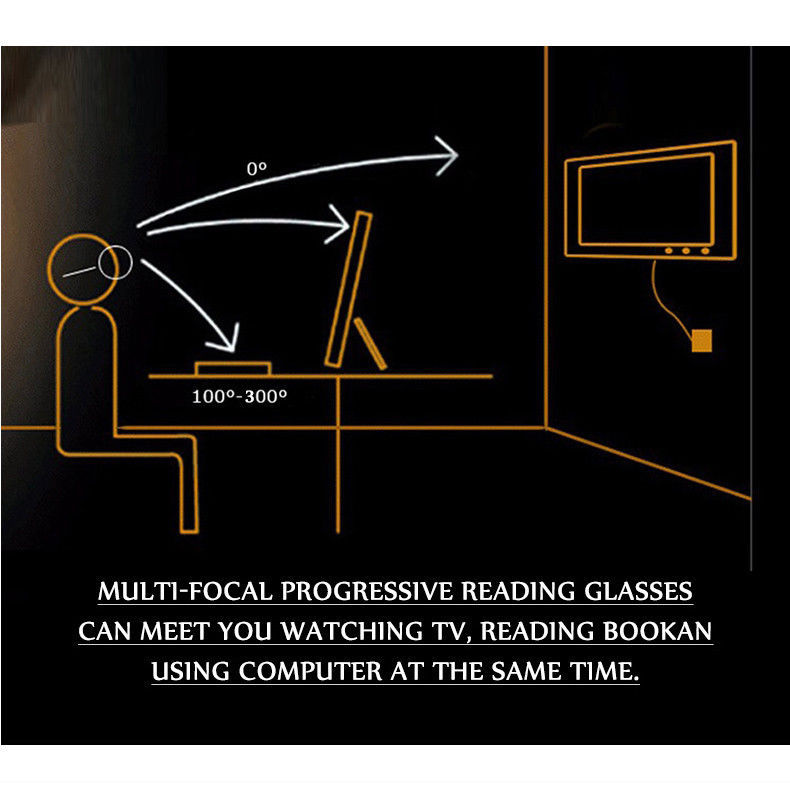 +2.5 Progressive Reading Glasses Multi Focus Eyeglasses Multifocal ...