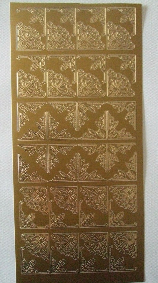 2 sheets small fancy corner Peel-offs Gold + Silver 96 total | eBay UK