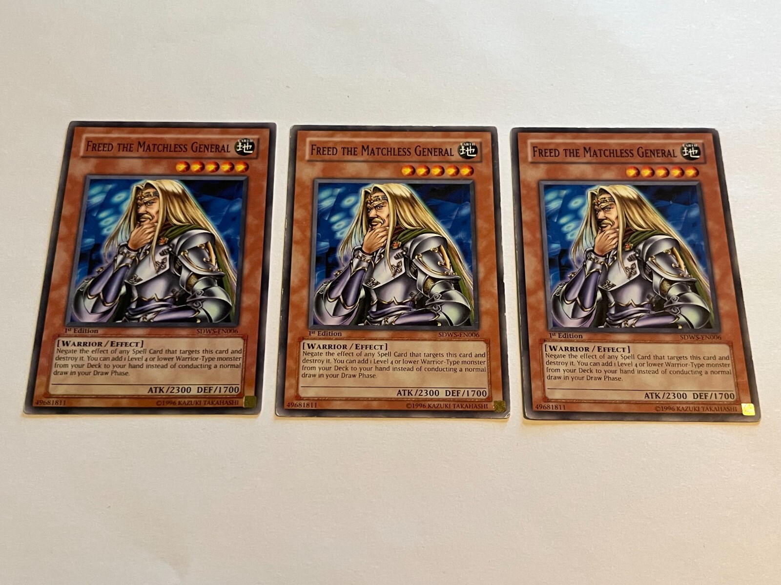 3X Freed The Matchless General SDWS-EN006 x3 Yugioh Yu Gi Oh! 3 Playset ...