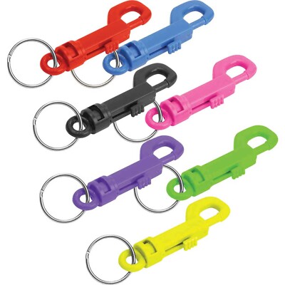 Lucky Line Plastic Bolt Snap Key Chain Clip On 5-Pack Split Ring ...