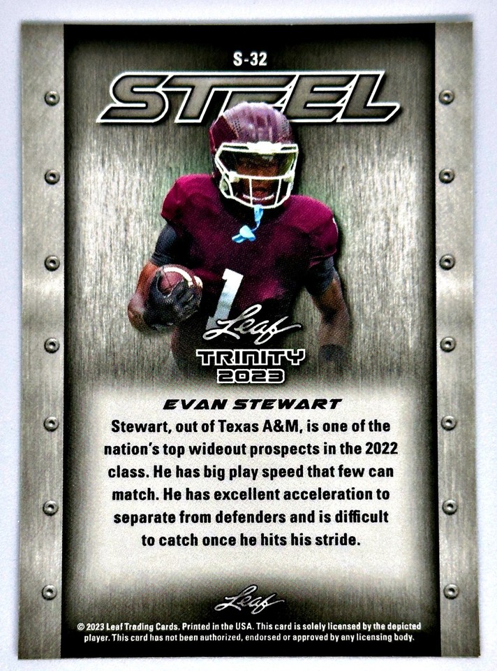 Evan Stewart (Texas A&M/Oregon Ducks) 2023 Leaf Metal Trinity S-32 | eBay
