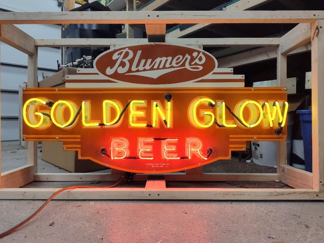 Blumer's Golden Glow Beer Neon Sign / Blumers Beer Signs / Bar Party ...