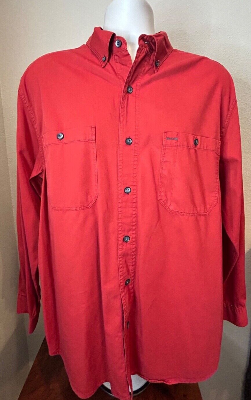 The Territory Ahead Men's Large Long Sleeve Button Down Red Shirt w ...