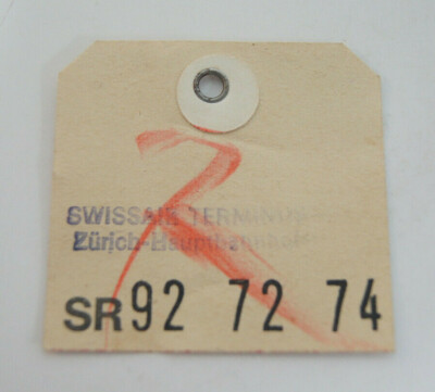 Swissair Terminal SR 92 72 74 Vienna Ticket Baggage Stub Travel ...