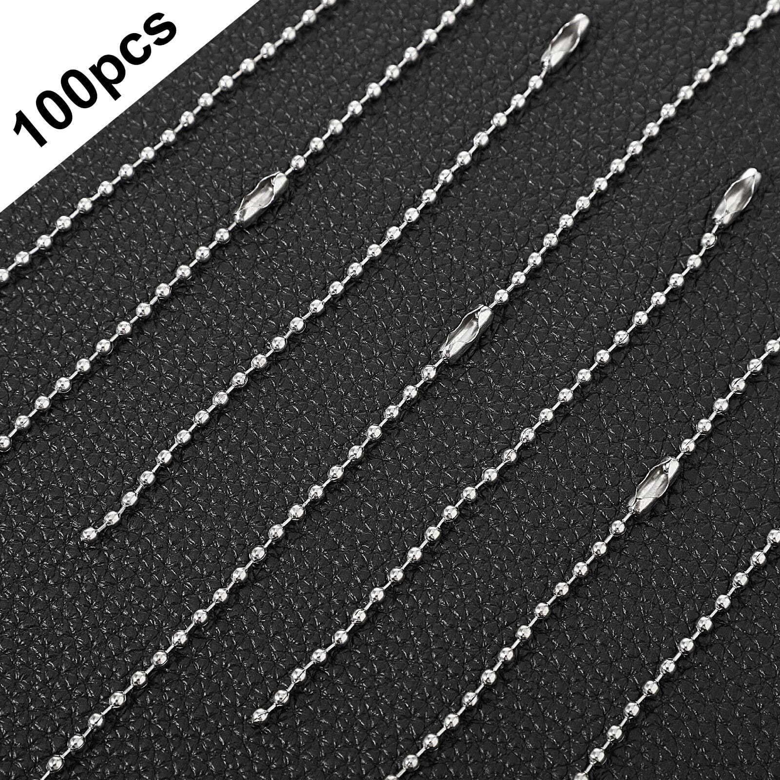 100 PCS Ball Chain Stainless Ball Chain Necklace Keychain Chain Bulk ...