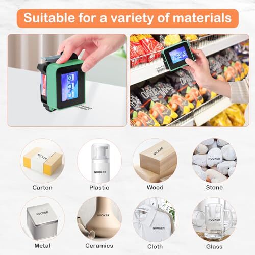 TIJ-T1 Portable Handheld Inkjet Printer, Mini Handheld TIJ-T1 Green ...