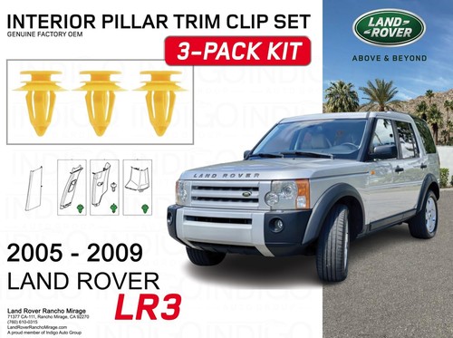 2005-2009 LR3 LAND ROVER INTERIOR PILLAR TRIM CLIP SET x3 (LR3 ...