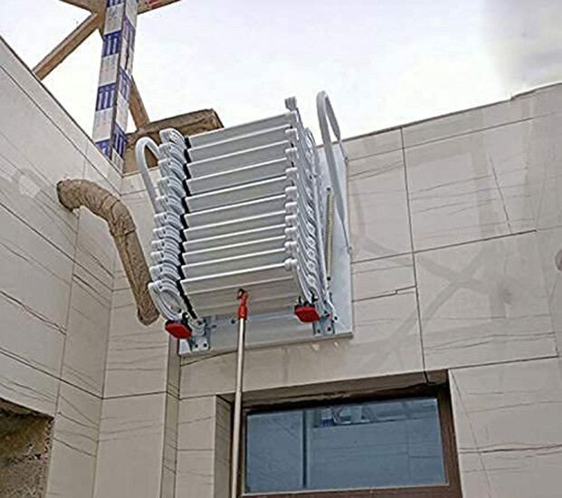 Wall Mounted Attic Ladder 10ft Loft Wall Folding Ladder Pull Down Loft ...