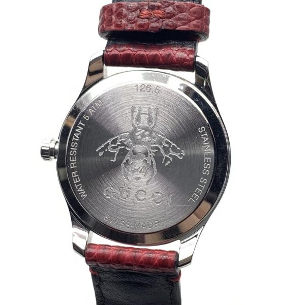 GUCCI Gucci Watch YA126584 126.5 G Timeless Bee Quartz Red 3 Hand Date ...