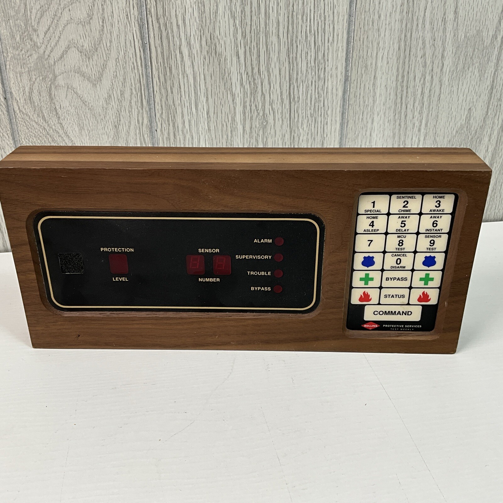 Vintage Rollins Protective Services Wood Grain Security System Control ...