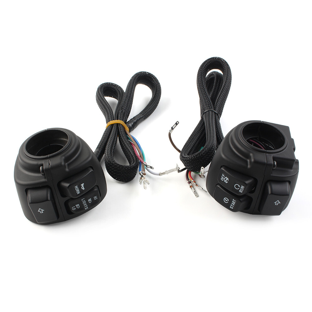 Handlebar Control Switches+Wiring Harness Motorcycle Fit Harley Dyna ...