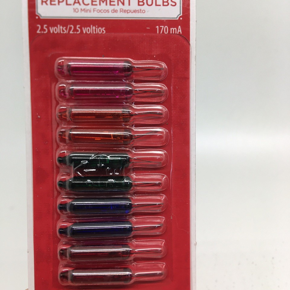 Holiday Time Mini Replacement MultiColor 2.5 Volt Bulbs 2 Packs of 10 ...