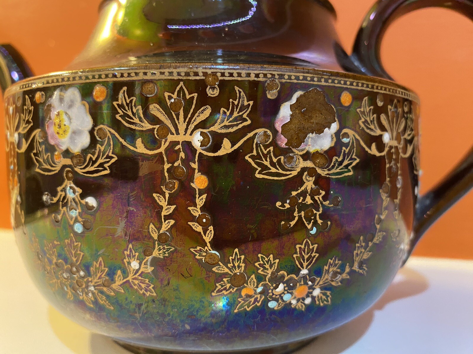 S Johnson Ltd Britannia Pottery Teapot Hand Painted & Numbered Made In ...