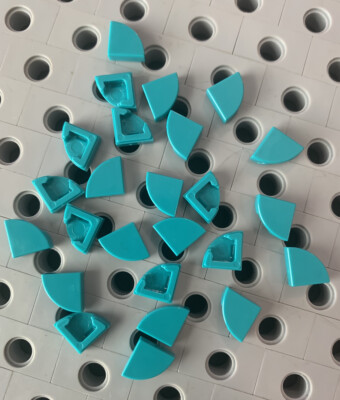 Lego Turquoise 1/4 Circle Tile 1x1 Smooth Finish Tile Floor Corner New ...