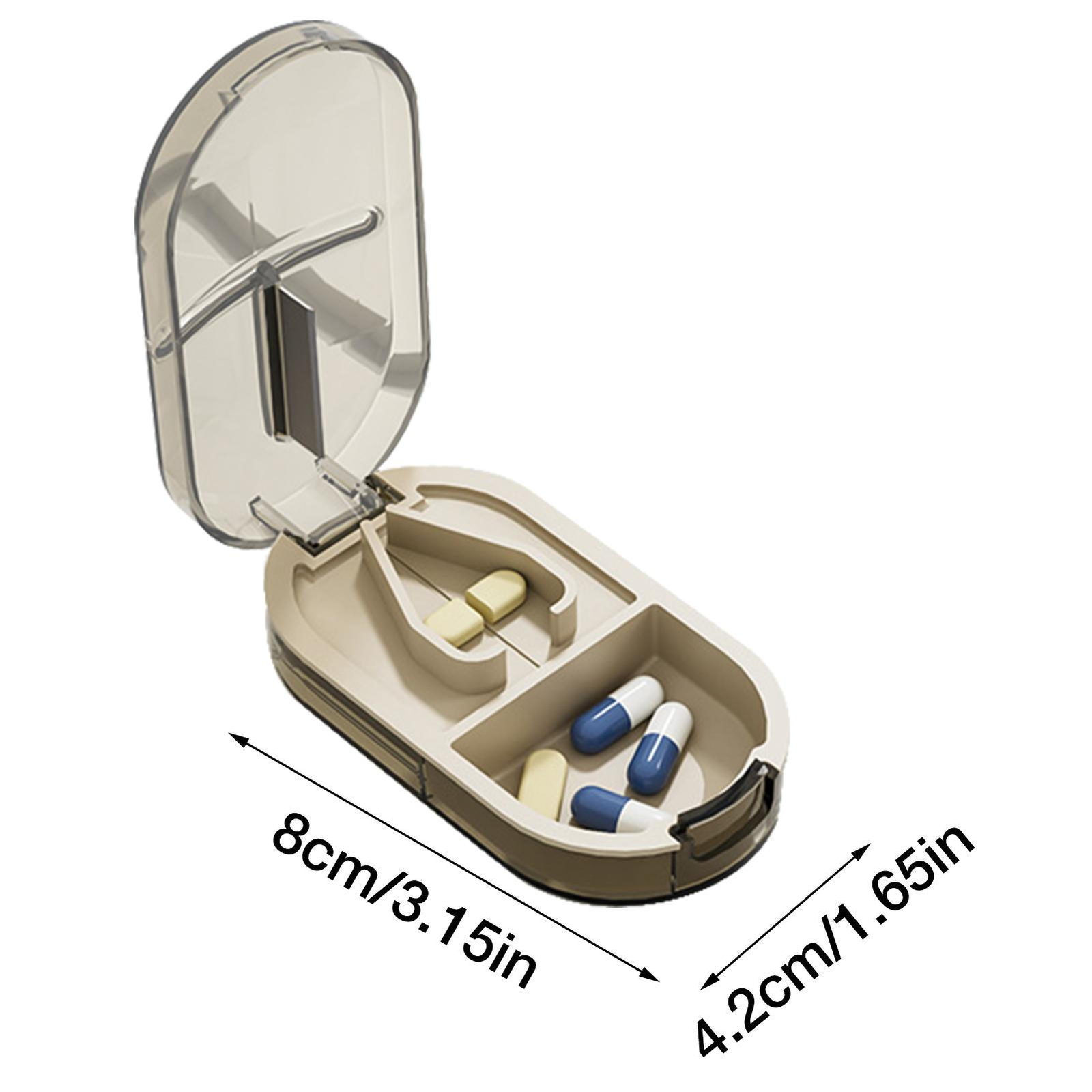 Pill Cutter Tablet Splitter Medicine Case Portable Clear Pill Cutter ...