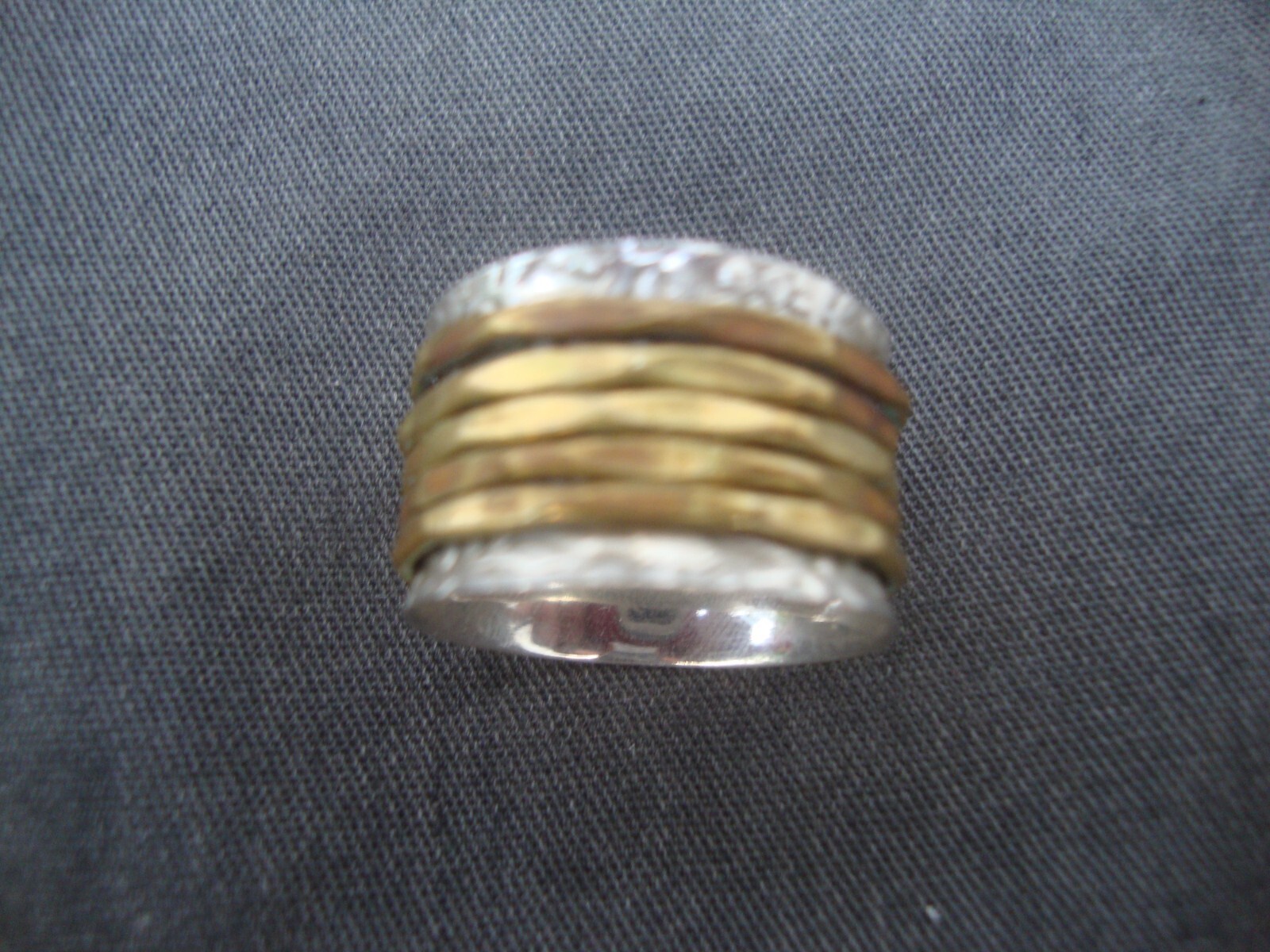 Sterling Silver 925 Ring Size 8 fine Jewelry Gold/Brass Bands 7 Grams ...