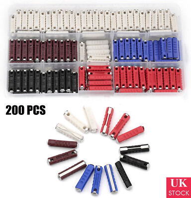 200PCS CONTINENTAL CAR FUSE TORPEDO BULLET CLASSIC CAR FUSES KIT SET UK ...