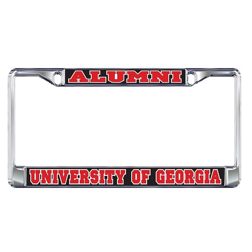 UGA UNIVERSITY OF GEORGIA "ALUMNI" Chrome License Plate Tag Frame | eBay