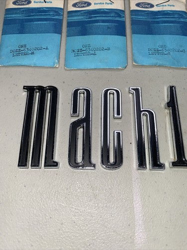 NOS 1970 MUSTANG MACH 1 TRUNK LETTER SET D0ZZ-6340282-A, B, C, D, E 70 ...