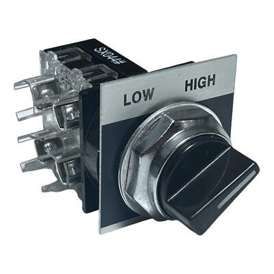 GE CR104P Black 2-Position Selector Switch, 600 VAC Contact, HI /Low ...