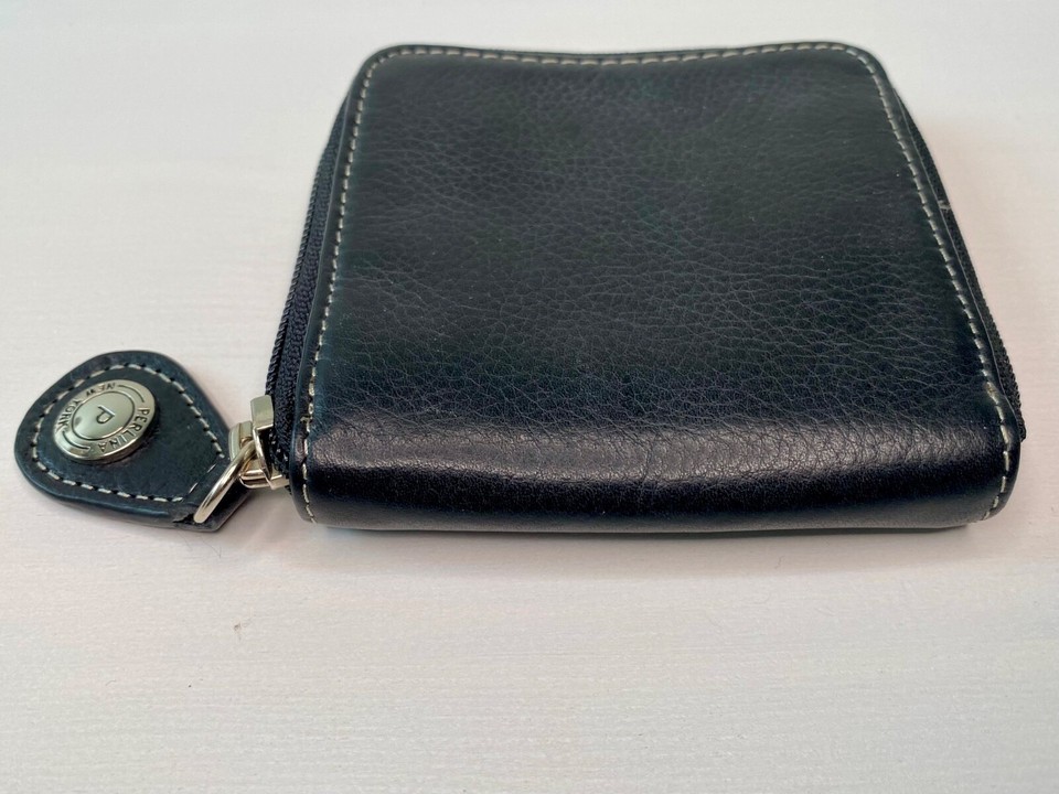 Perlina Black Leather zip around card wallet | eBay