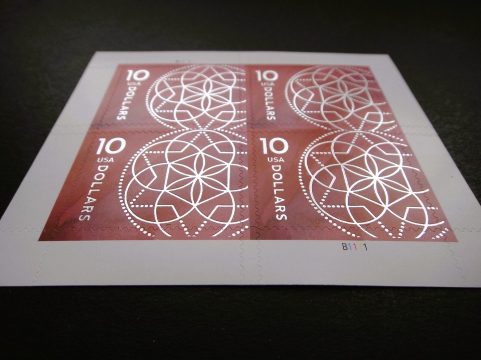 USA 2023 Stamps MNH $10 Floral Geometry Block Sheet of 4 United States ...
