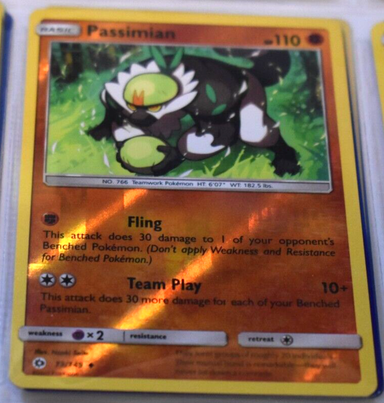Reverse Holo Foil Passimian # 73/149 Sun & Moon Base Set Pokemon Cards ...