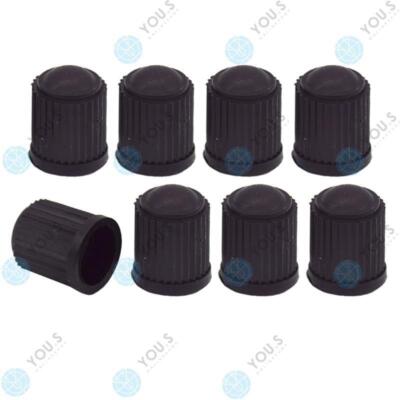 8 X You.S Black Plastic Valve Caps for Car Truck Motorcycle Bicycle New ...