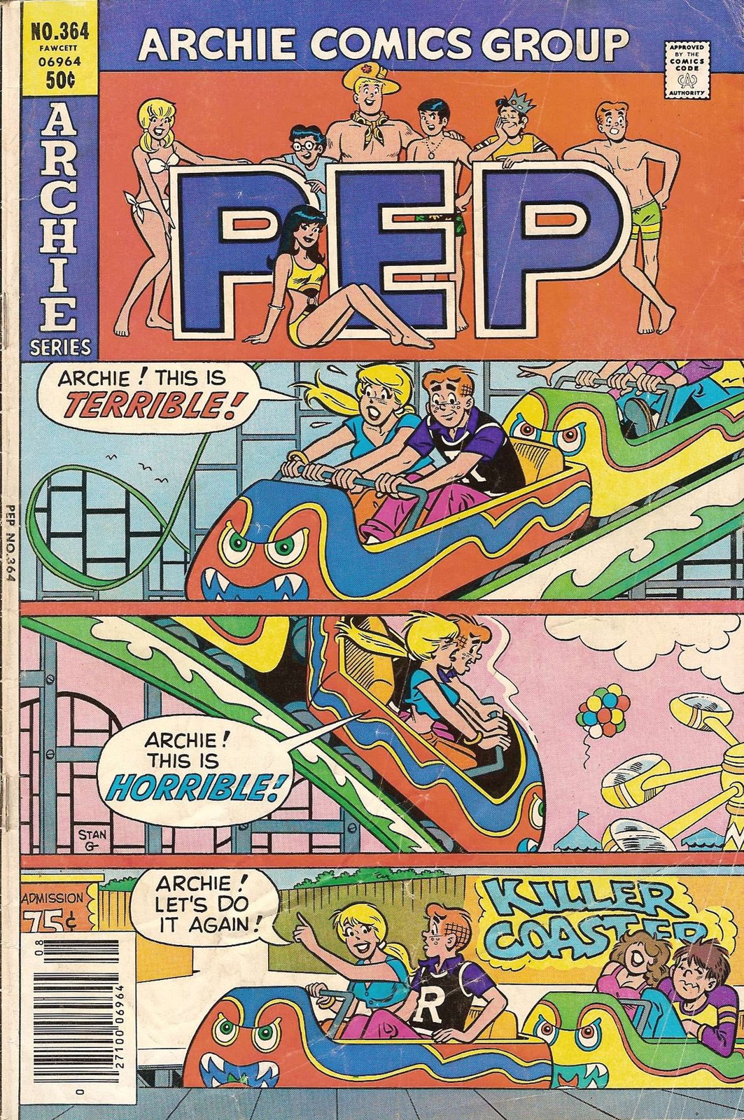 Pep #364 VG; Archie | low grade - August 1980 Roller Coaster Cover - w ...